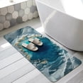 Blue Bathroom Runner Rugs Non Slip Washable Absorbent Narrow Long Bath ...