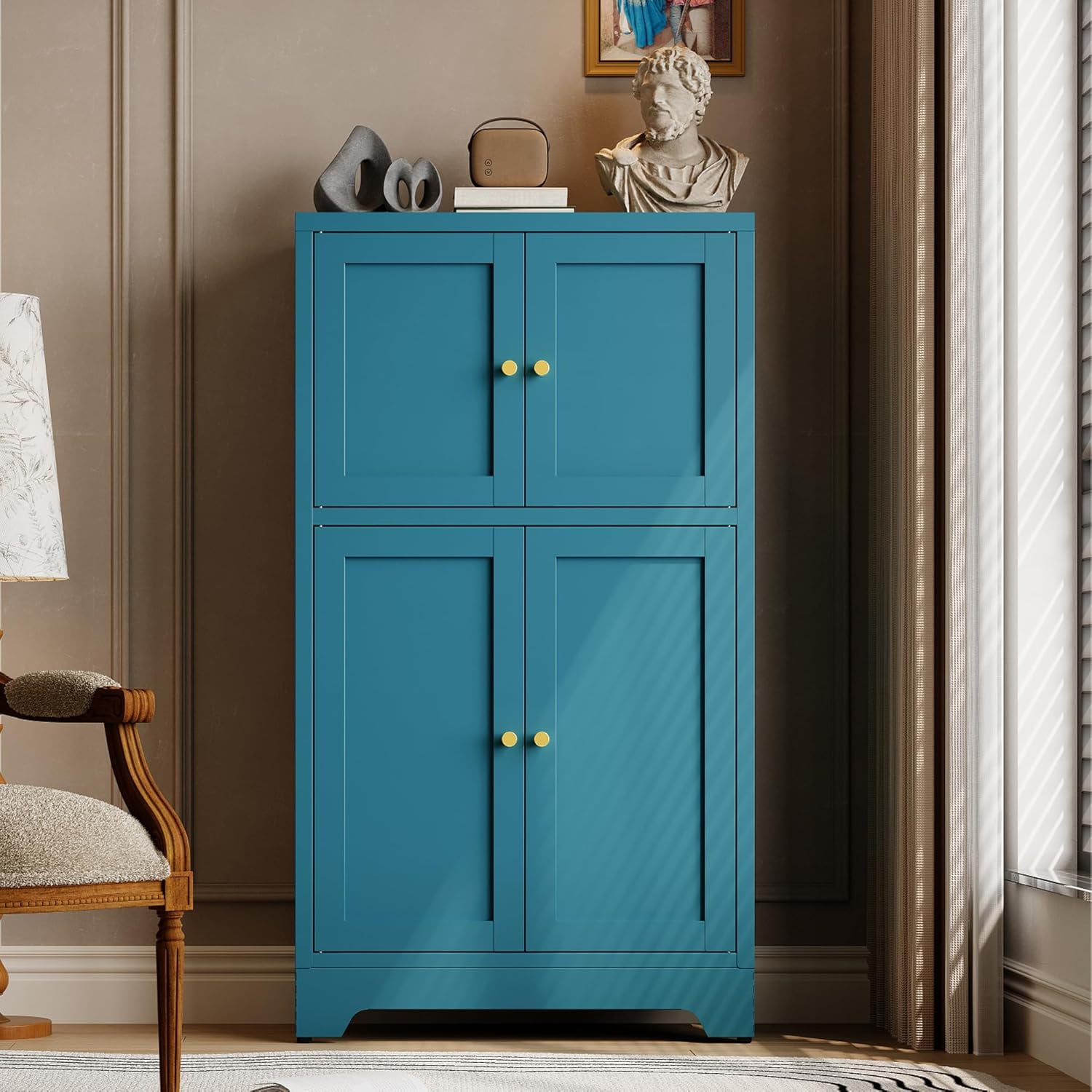 Blue Bathroom Storage Cabinet,Navy Blue Storage Cabinets,Bathroom Floor ...