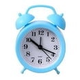 Blue Battery Operated Analog Alarm Clock Round Simple Suitable for ...