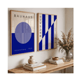 Blue Bauhaus Ausstellung Poster, Minimal Geometric Art Home Decor ...