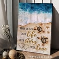 Blue Beach Baby Turtle Seashell Art This Is Us - Family Portrait Poster ...