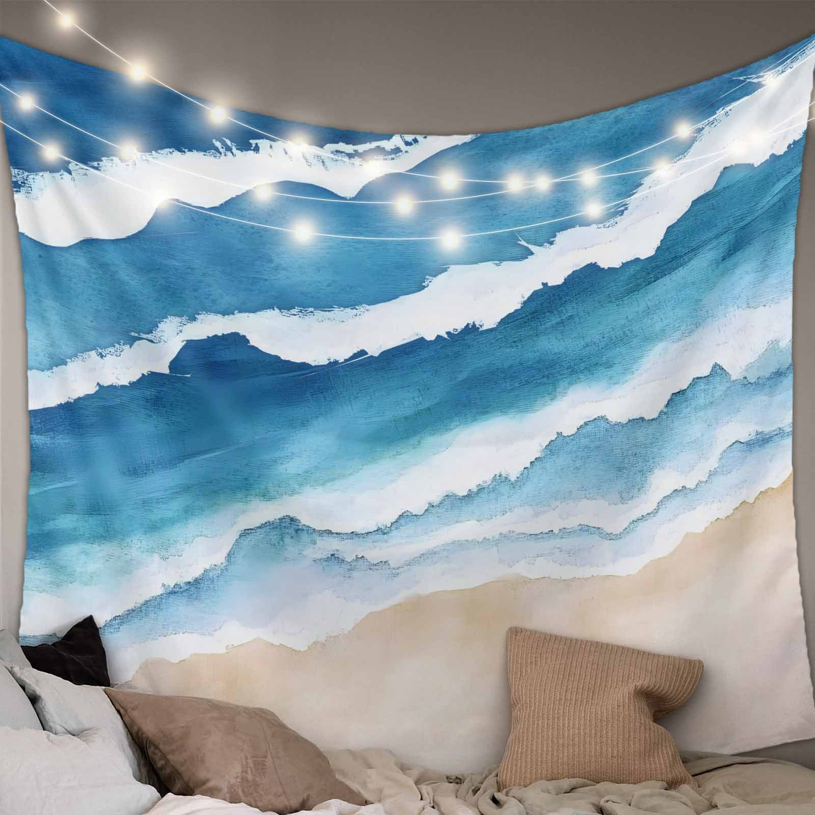 Blue Beach Coastal Large Tapestry for Bedroom Wall Hanging Tapestry ...
