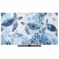 Blue Beach Coastal TV Dust Cover,Stretchable TV Screen Desktop Computer ...