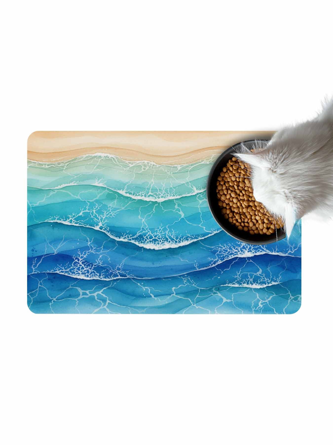 Blue Beach Doormat Modern Abstract Art Watercolor Gradual Blue Green ...