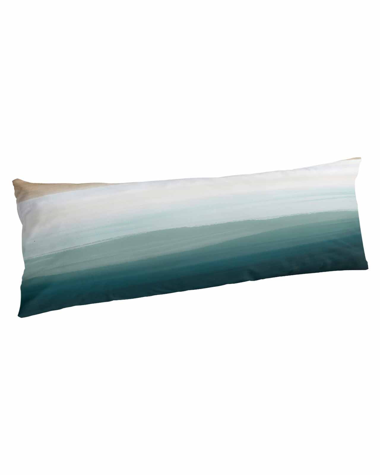 Blue Beach Gradient Body Pillow Covers, Boho Sea Waves Ombre Abstract ...