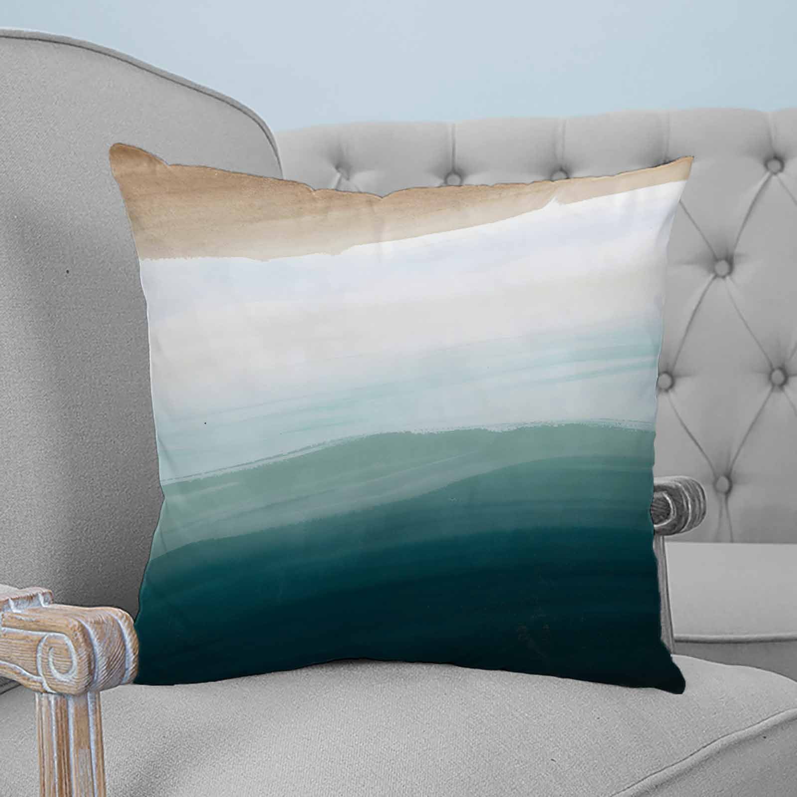 Blue Beach Gradient Throw Pillow Covers, Soft Pillowcases with ...
