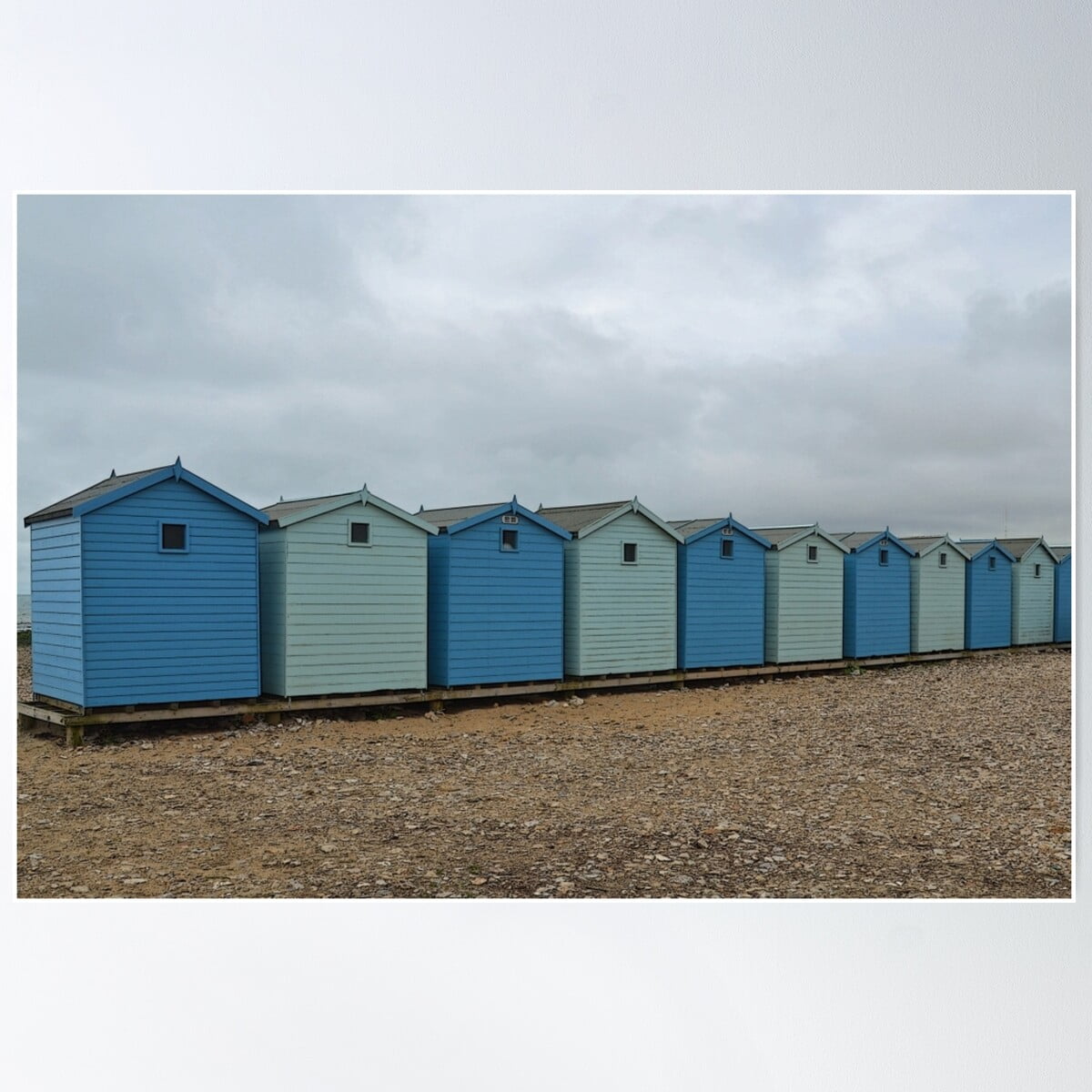 Blue Beach Huts........... Poster Wall Art, Modern Wall Decor For ...