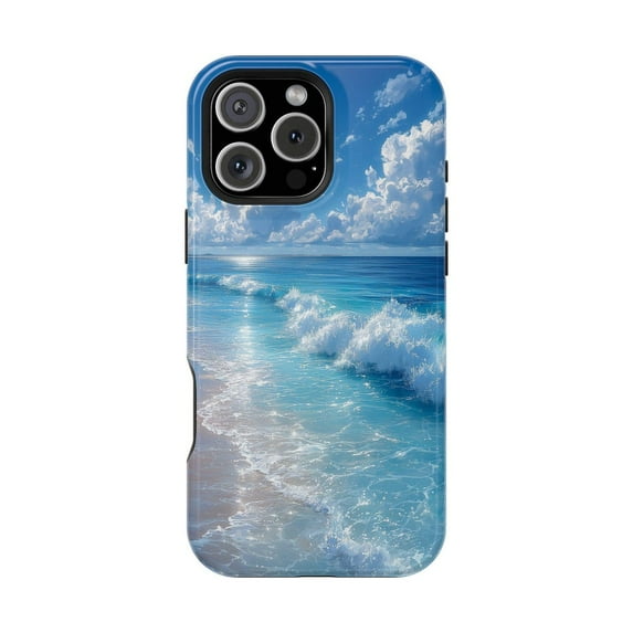 Blue Beach Peaceful Summer Waves Coastal Seaside Scenic Art Phone Case ...