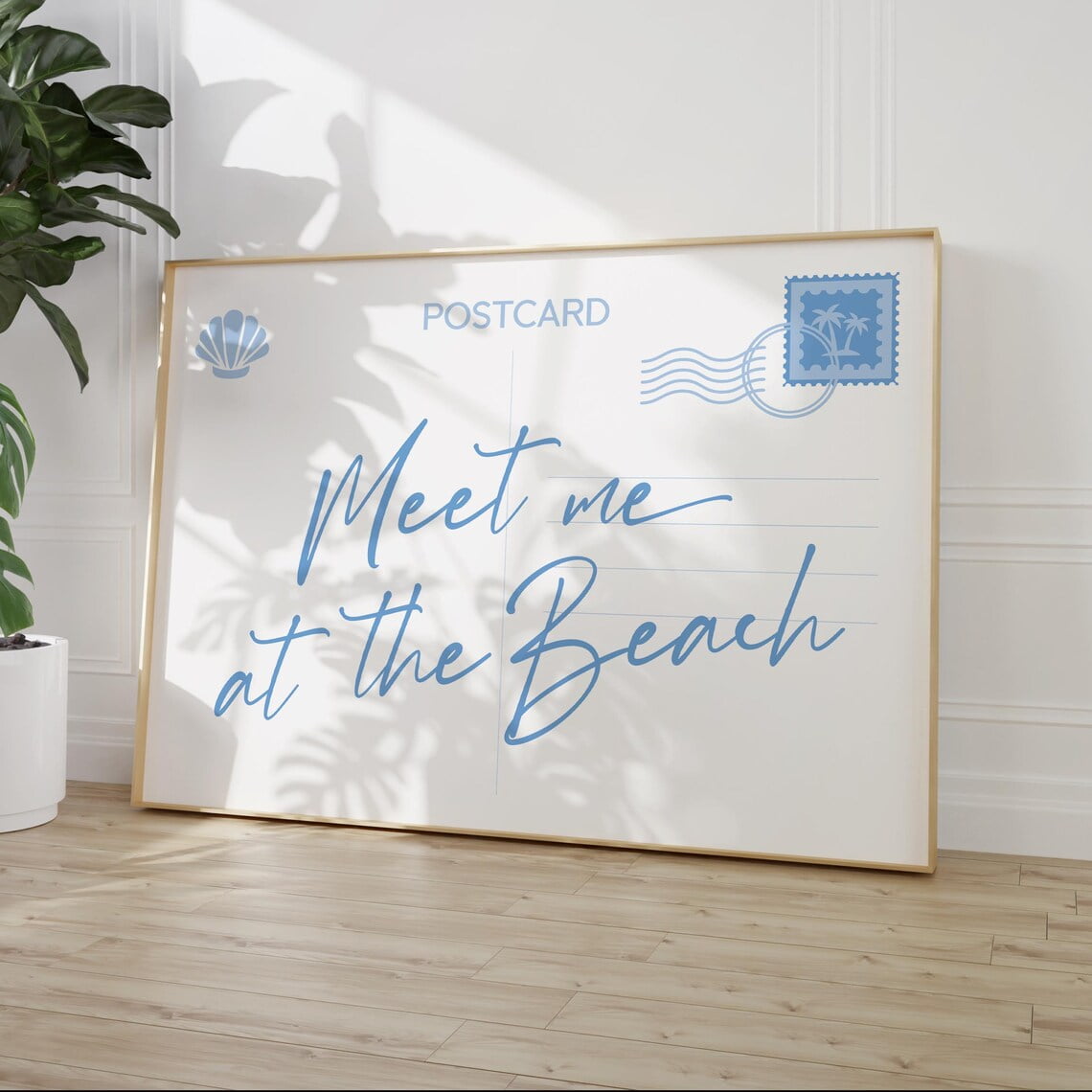 Blue Beach Postcard Print, College Apartment Decor, Coastal Beachy Dorm ...
