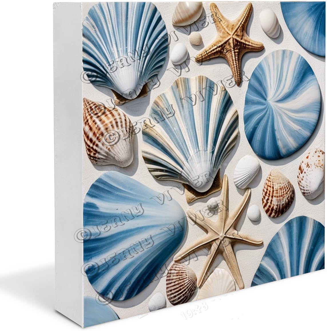 Blue Beach Seashells Wooden Box Sign Gifts for Men Funny Summer Themed ...