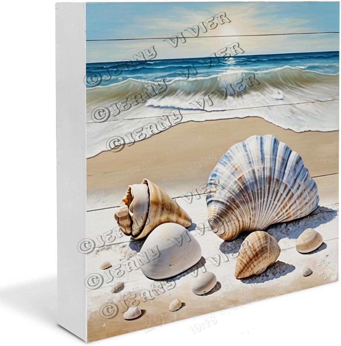 Blue Beach Seashells Wooden Box Sign Gifts for Men Funny Beach Table ...