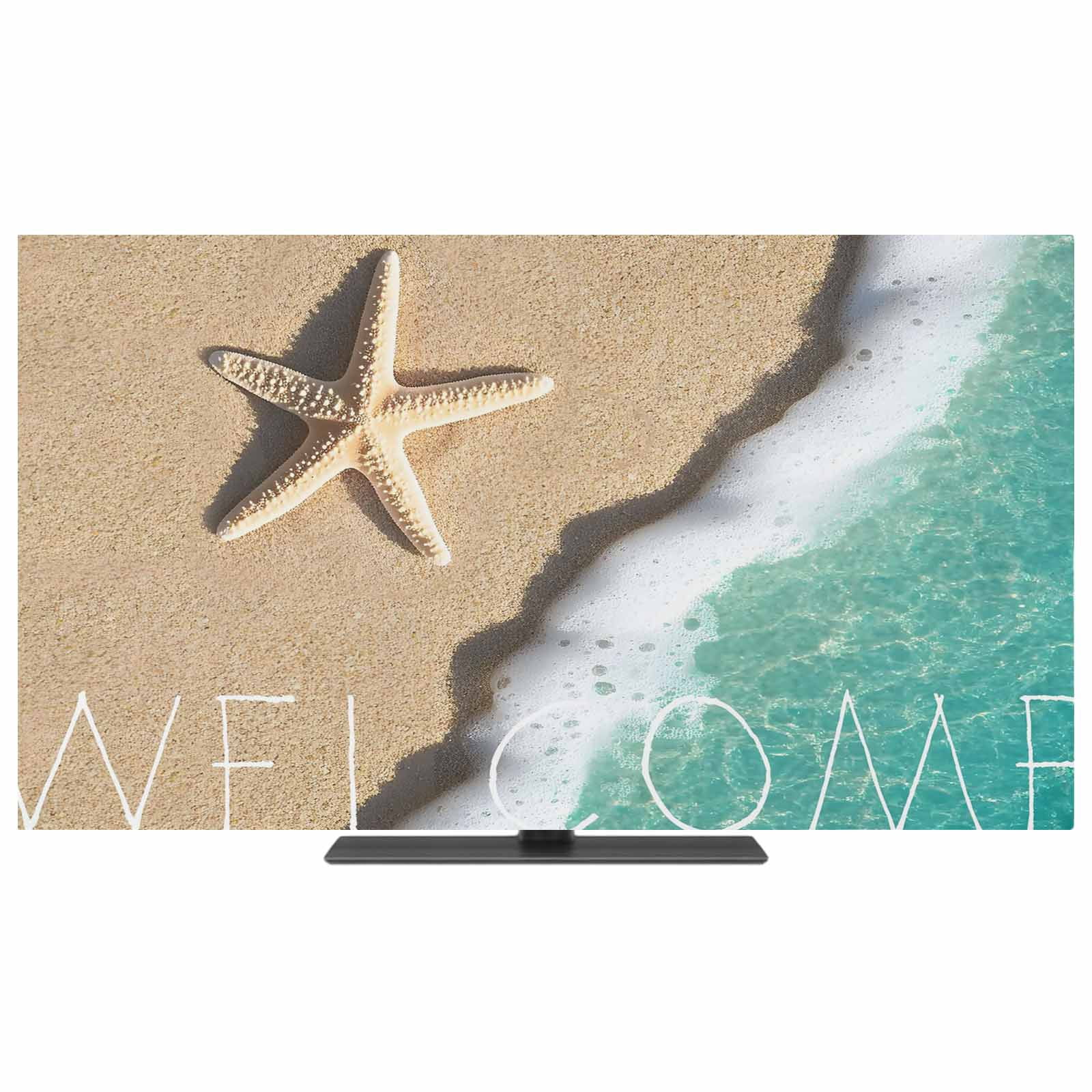 Blue Beach Summer TV Dust Cover,Stretchable TV Screen Desktop Computer ...