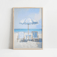 Blue Beach Umbrella Trendy Summer Coastal Poster, Poster Home Decor ...