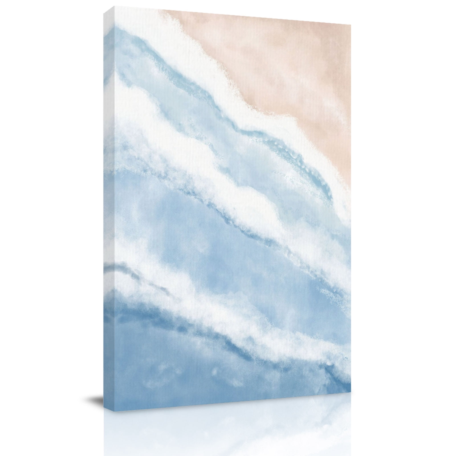Blue Beach Waves Canvas Wall Art For Living Room Nautical Coastal
