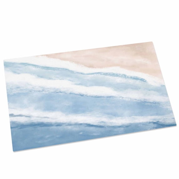 Blue Beach Waves Door Mat 16x24 Inch Nautical Coastal Abstract Gradient ...