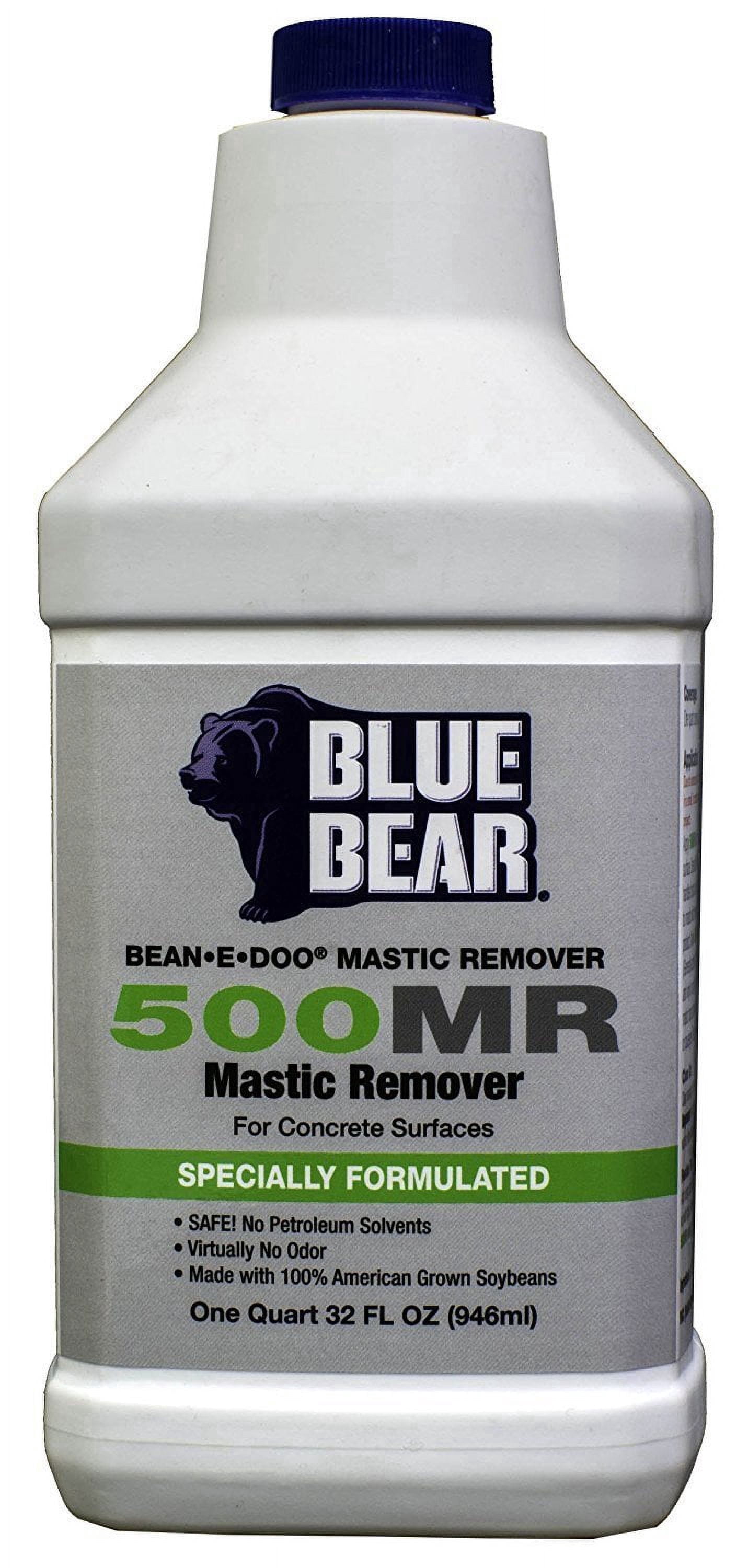 Blue Bear 500MR Mastic Remover For Concrete, 1 Quart, Safe For Occupied ...