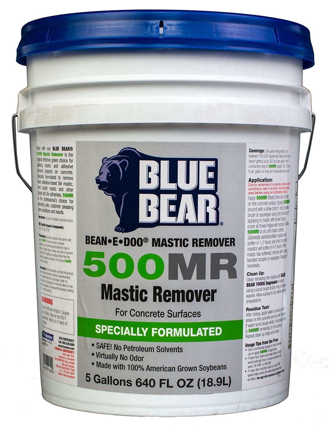 Blue Bear BBIM15G 500MR Liquid Cleaner Mastic Remover For Concrete - 5 ...