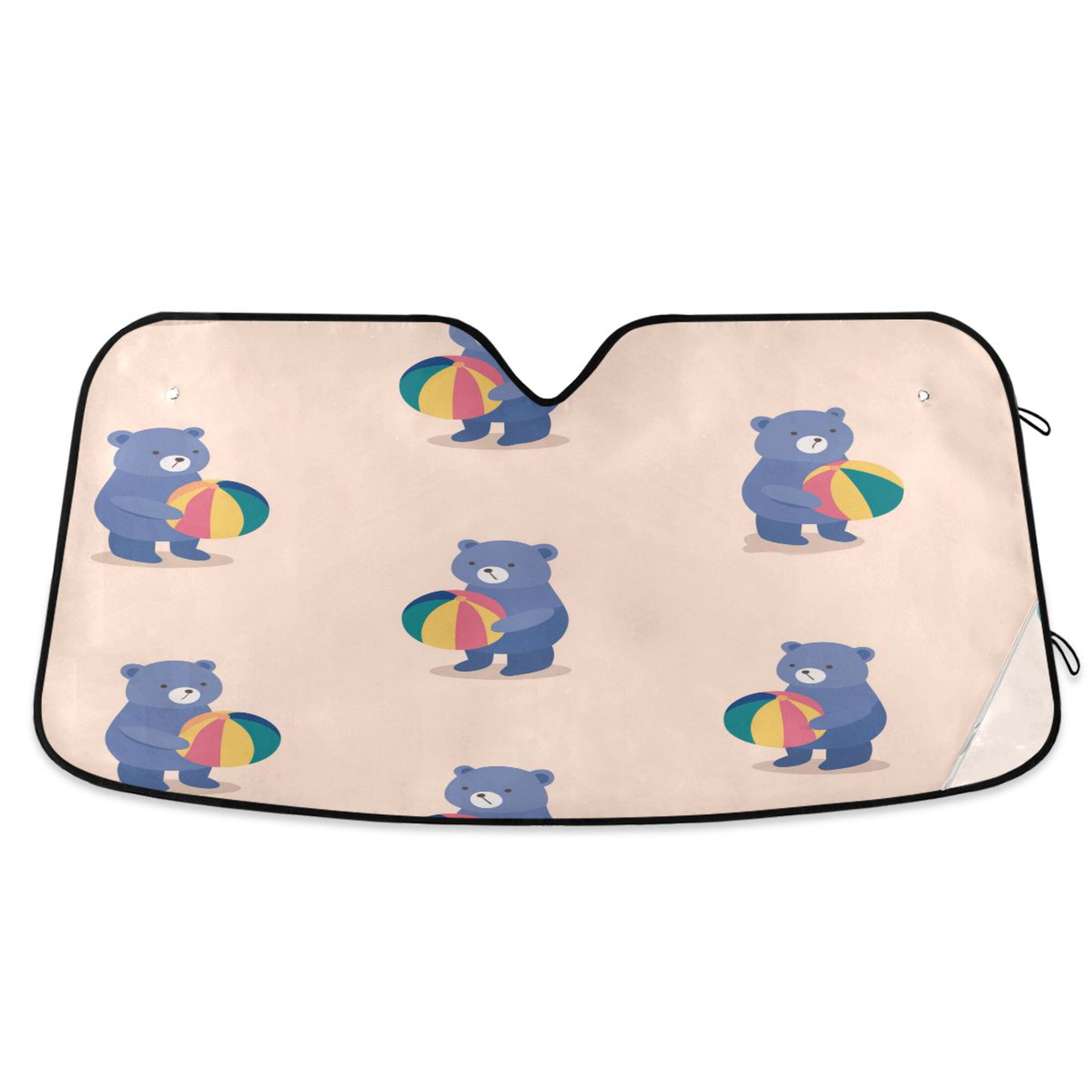 Blue Bear Play Beach Balls Cartoon Windshield Sun Shade Automobile ...