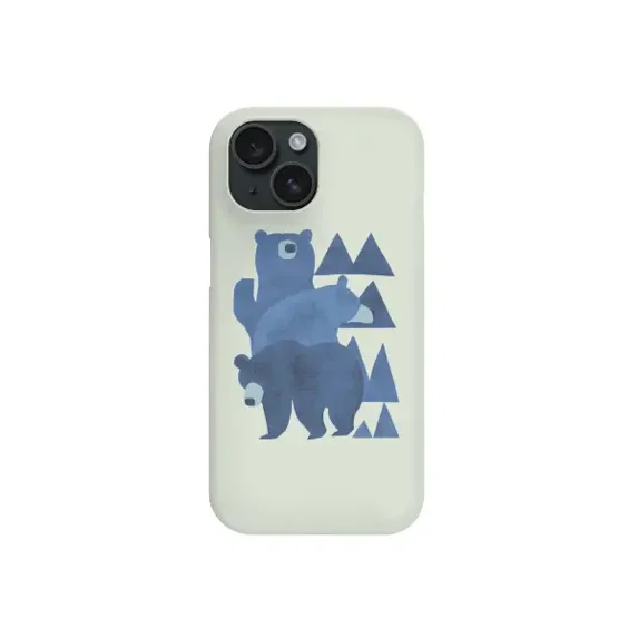 Blue Bears Cute Animal Nature Simple Phone Case for iPhone 16 15 14 13 ...