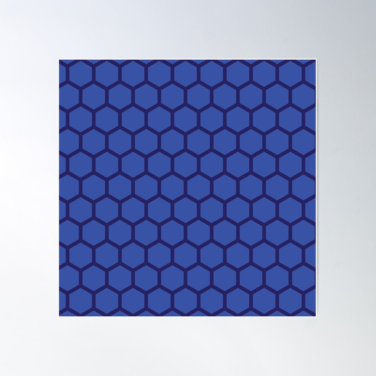 Blue Beehive Hexagon Pattern Poster Wall Art, Modern Wall Decor For ...