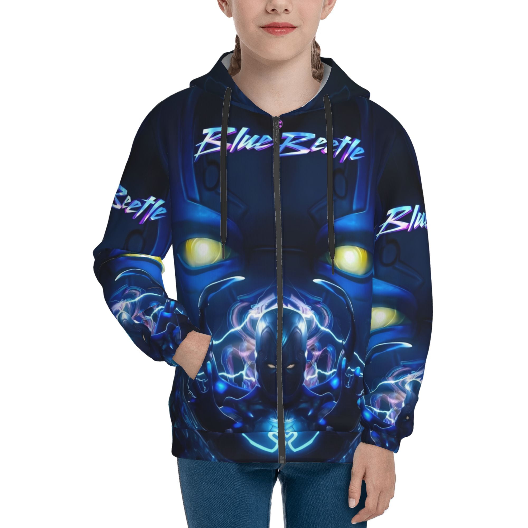 Blue Beetle 6 Boys/Girls/Teens 3d Digital Print Full Zip Unisex Hooded ...