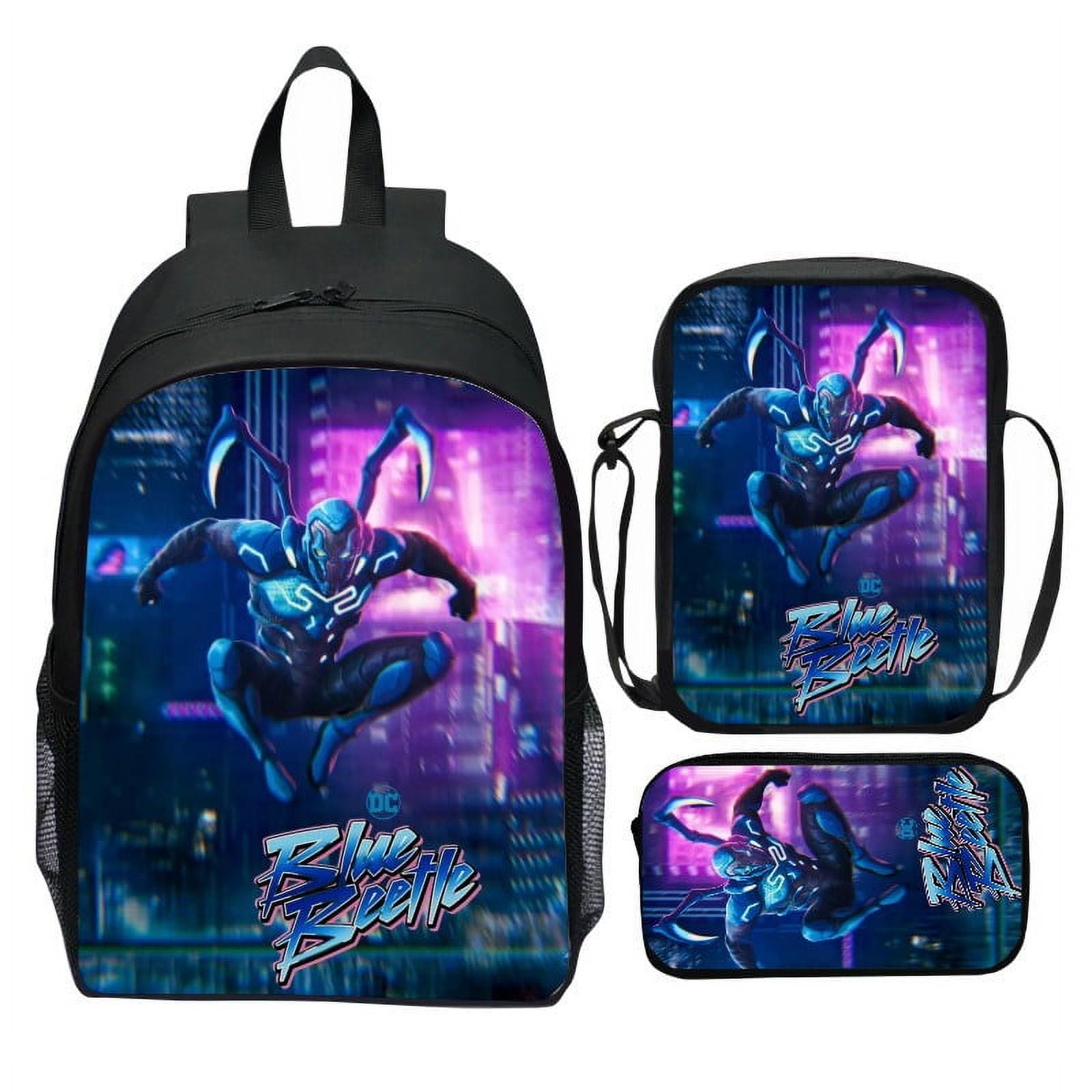 Blue Beetle Anime Backpack for Teens Womens Mens Stylish Daypack Purse ...