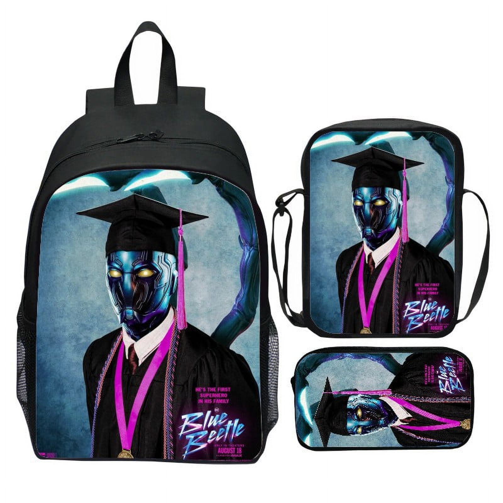 Blue Beetle Anime Backpacks Cartoon Laptop Backpack Daypack 3D Printed ...