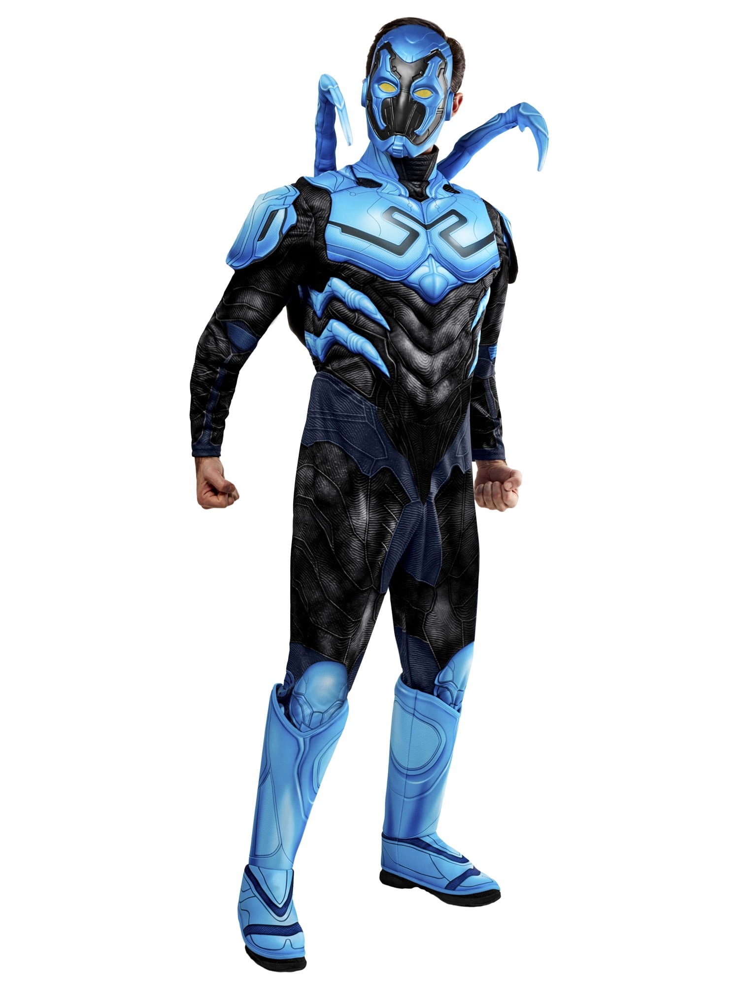 RUBIES II Blue Beetle Men's Deluxe Costume, Jumpsuit With Mask ...