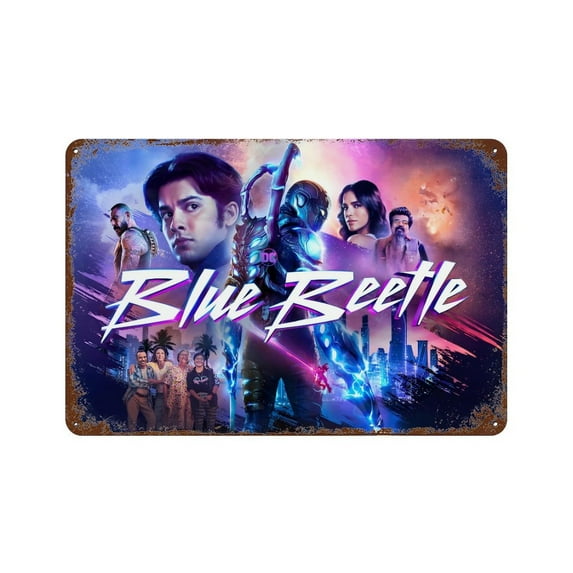 Blue Beetle-theme Metal Sign，Personalized Metal Sign Wall Decor for ...
