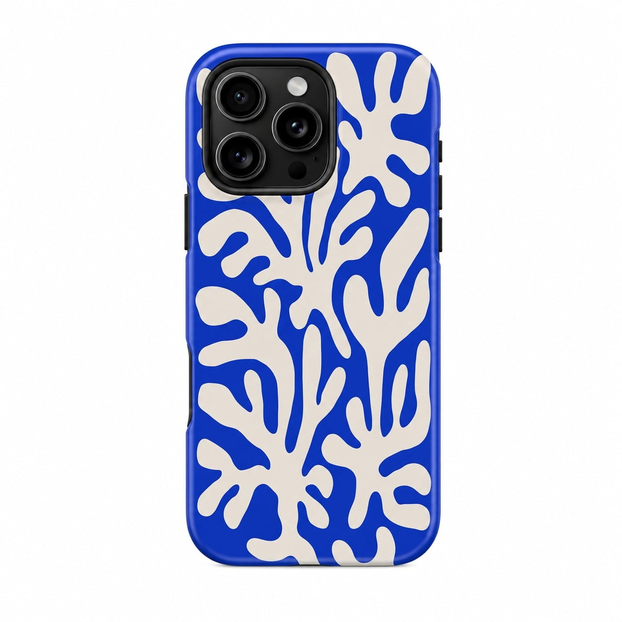Blue Beige Abstract Coral Reef Tough Phone Case for iPhone 17 16 15 14 ...