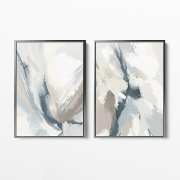 Blue Beige Abstract Diptych Seaside Hues Art Prints or Canvases Poster ...