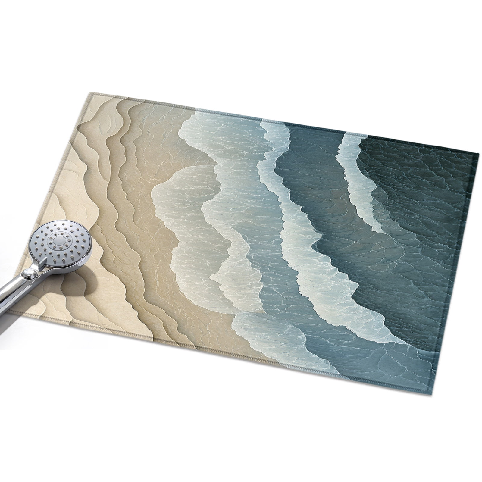 Blue Beige Area Rugs 2x3ft Gradient Sea Wave Beach Abstract Seaside ...