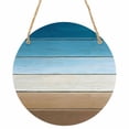 Blue Beige Brown Round Front Door Welcome Sign, 7.8 Inch Wall Hanging ...