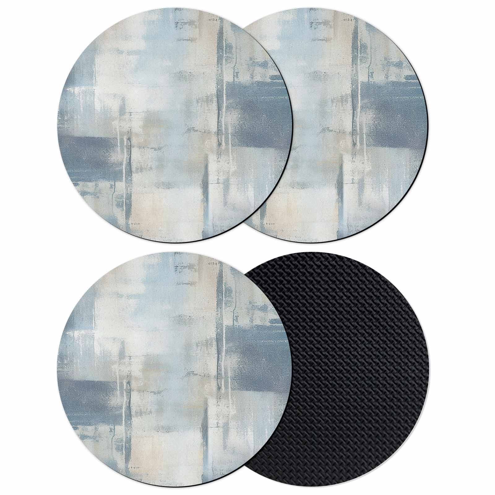 Blue Beige Coasters Set of 4, Oil Painting Abstract Art Contemporary ...