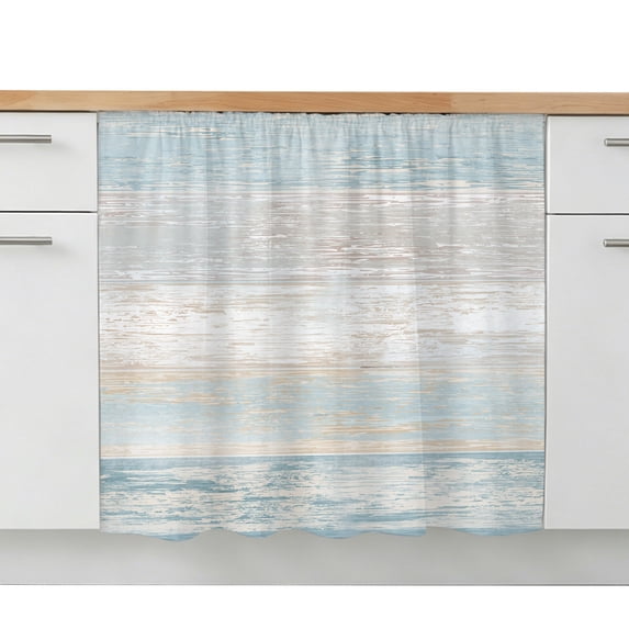 Blue Beige Farmhouse Sink Skirt 11"W x 13"L, Dustproof Under Sink ...