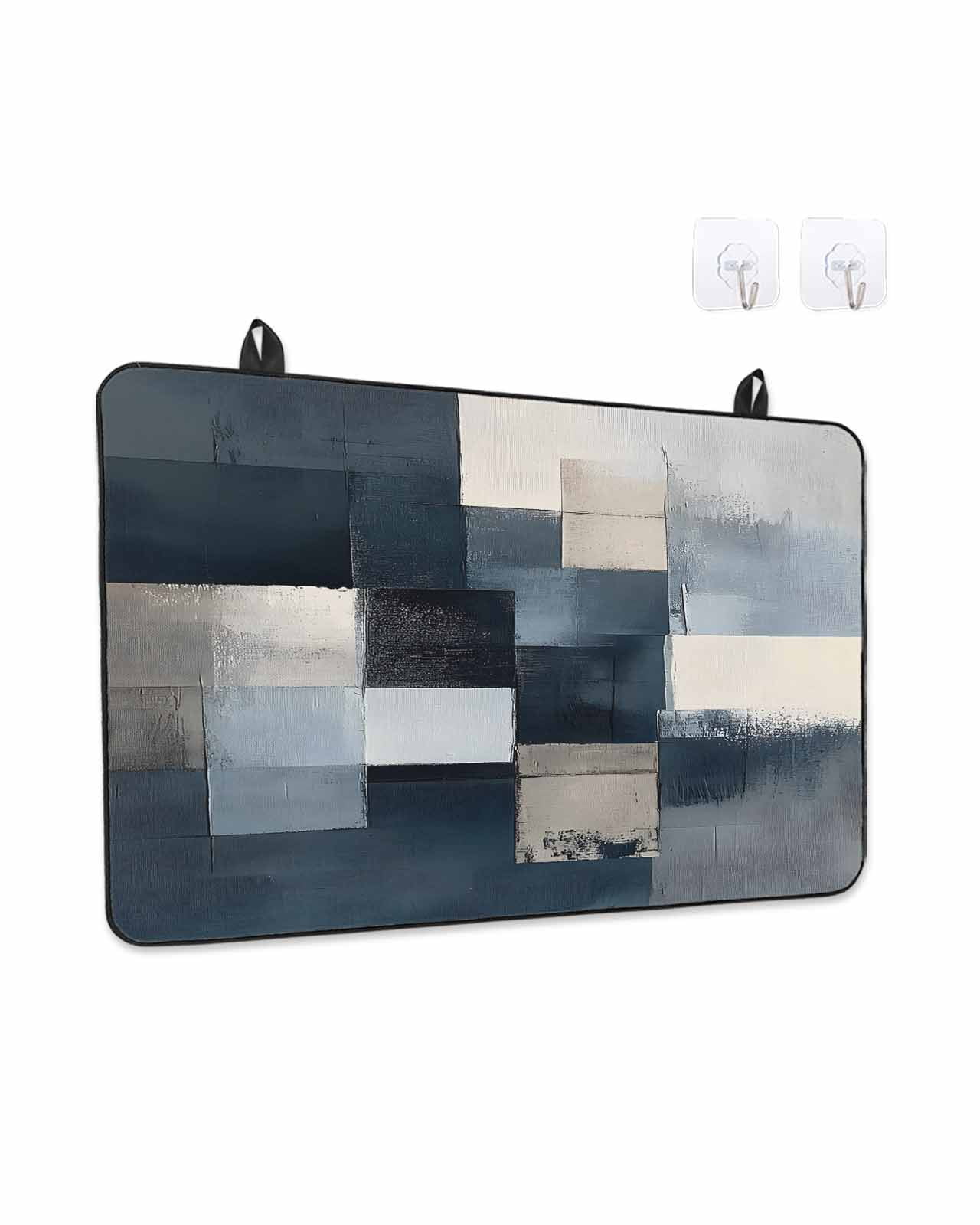 Blue Beige Geometric Stove Top Covers for Electric Stove, Kitchen Glass ...