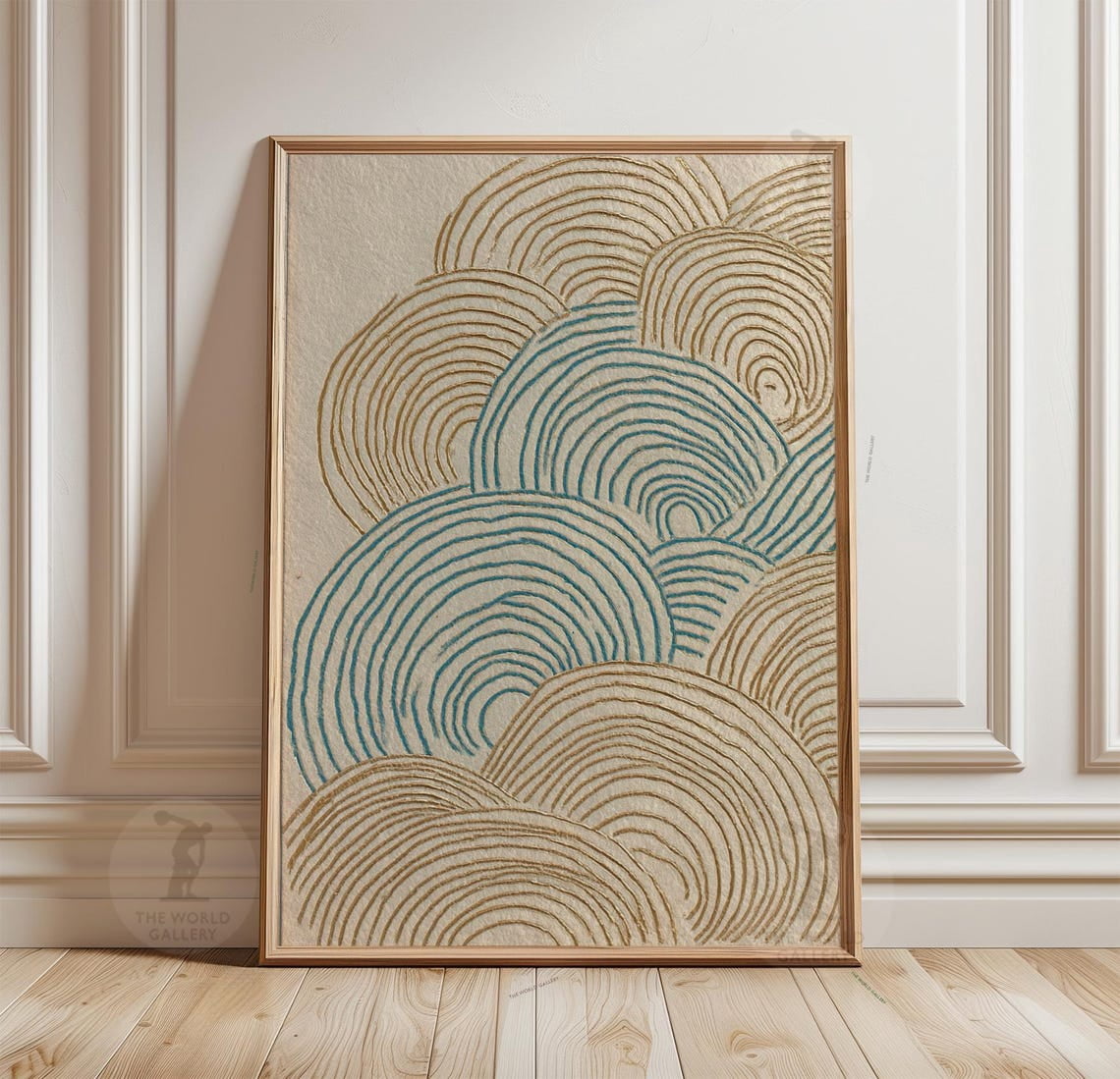 Blue Beige Japanese Wave Pattern Poster Unframed Paper Print - Walmart.com