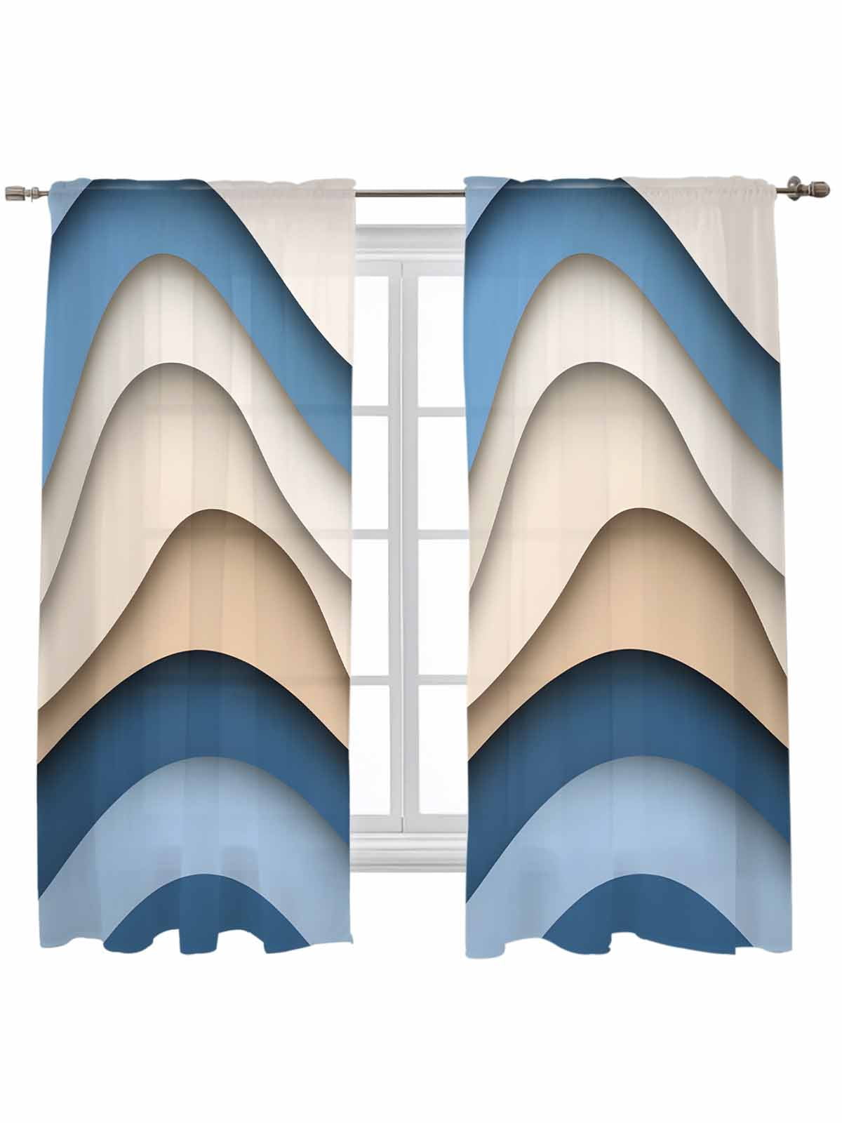 Blue And Beige Curtains