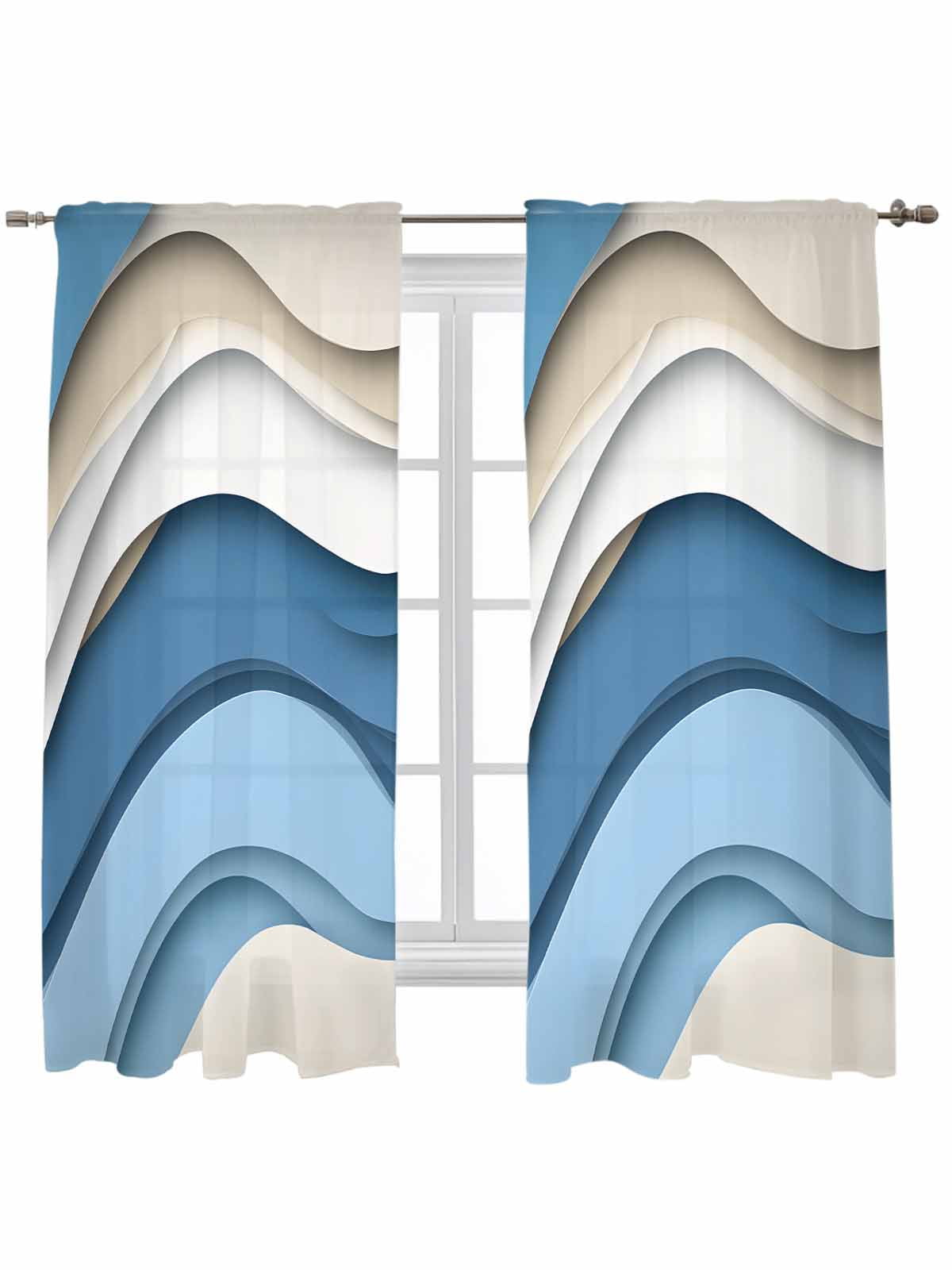 Blue And Beige Curtains