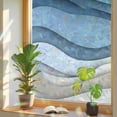 Blue Beige Ombre Privacy Window Film, Decorative Stained Glass Window ...