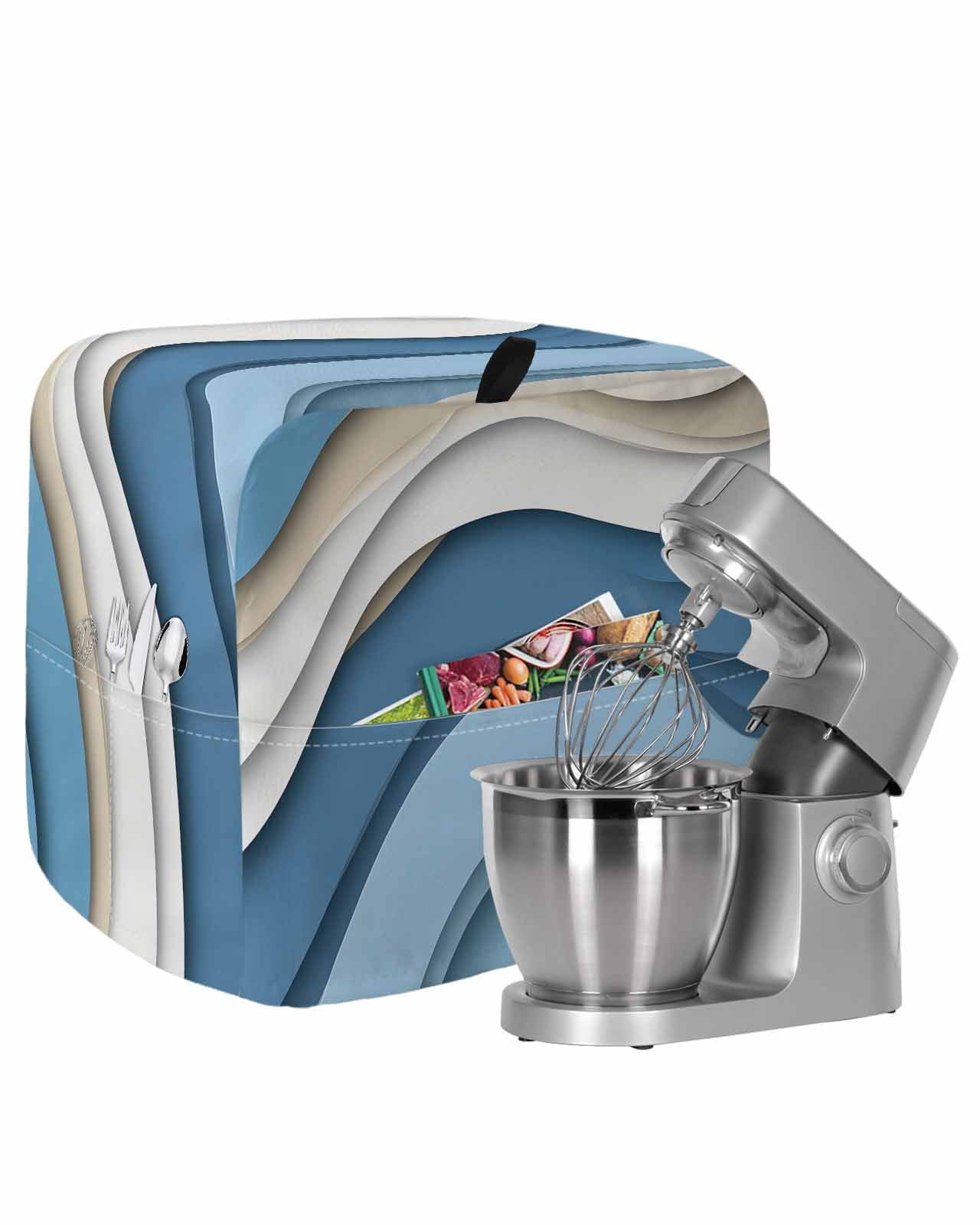 Blue Beige Ombre Stand Mixer Dust Cover with Storage Pocket & Handles ...