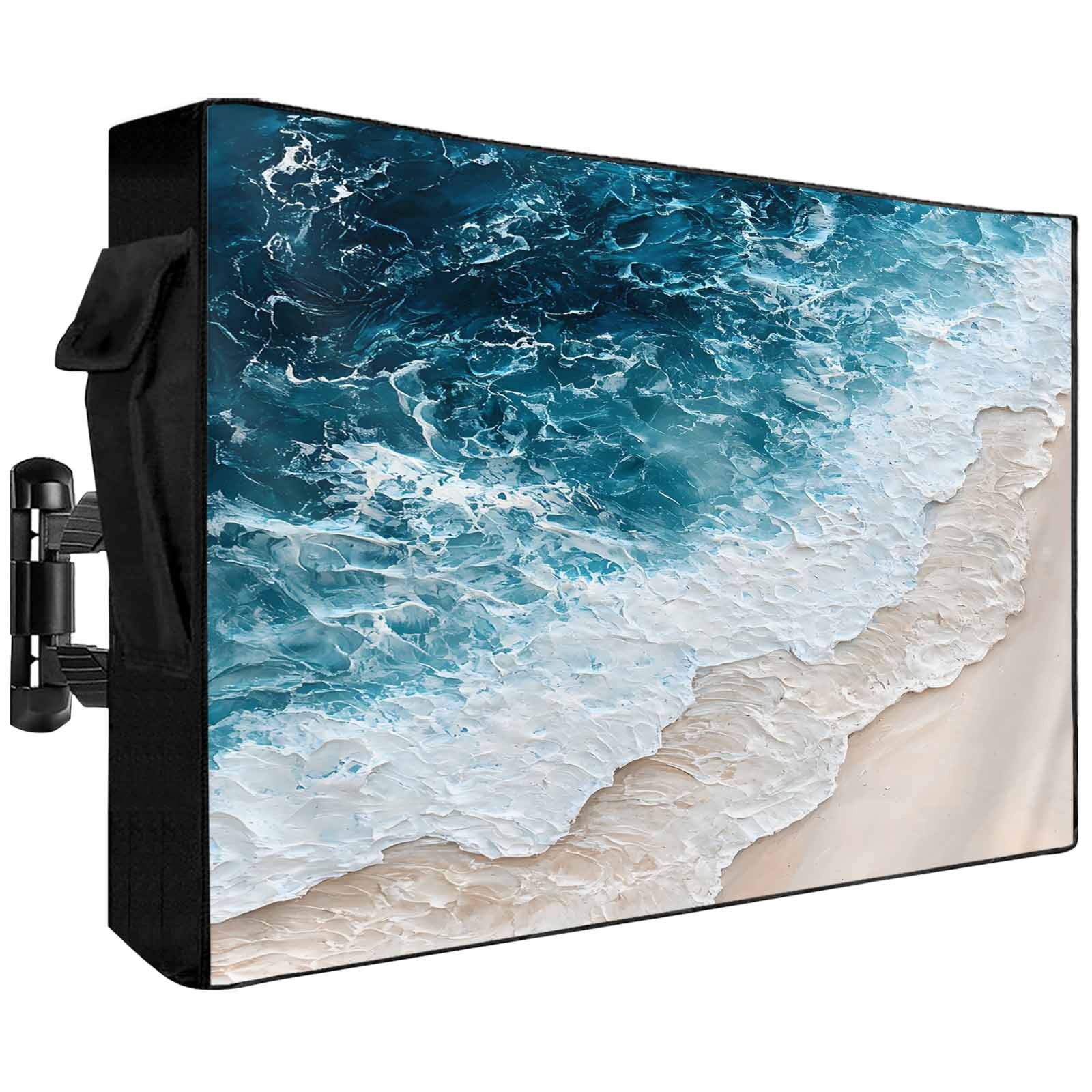 Blue Beige Outdoor TV Cover 30 to 32 inch Gradient Ocean Wave Beach ...