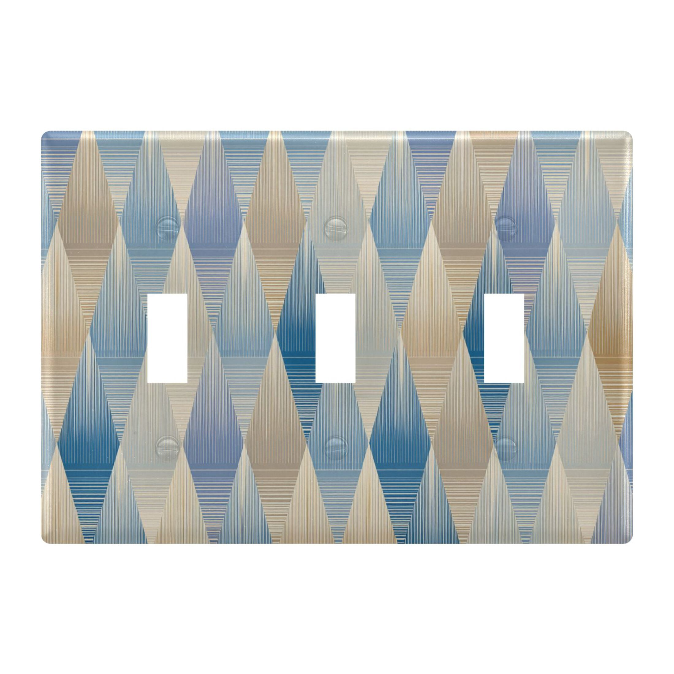 Blue Beige Rhombus Patterns Light Switch Cover Electrical Outlet Cover ...