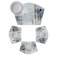Blue Beige Round Table Placemats Set of 6 Wedge Placemats, Oil Painting ...