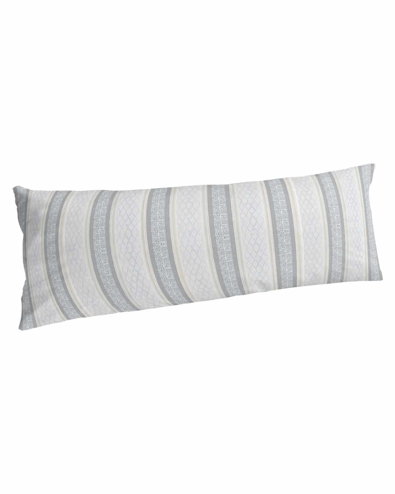 Blue Beige Striped Body Pillow Covers, Boho Ethnic Modern Abstract Art ...