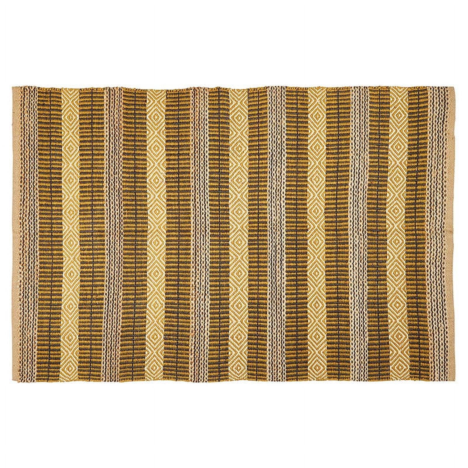 Blue/Beige Striped Tassel Rug - Walmart.com