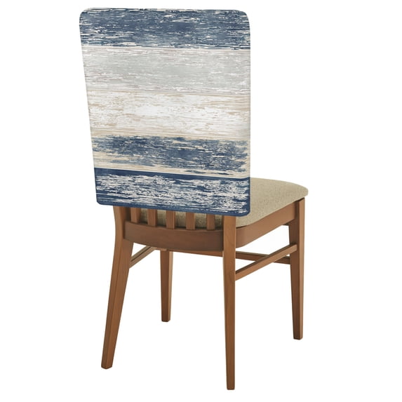Blue Beige Stripes Chair Back Covers Set of 2 Vintage Rustic Minimalist ...