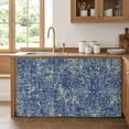Blue Beige Textured Cabinet Curtains 28" W x 51" L, Vintage Rustic ...