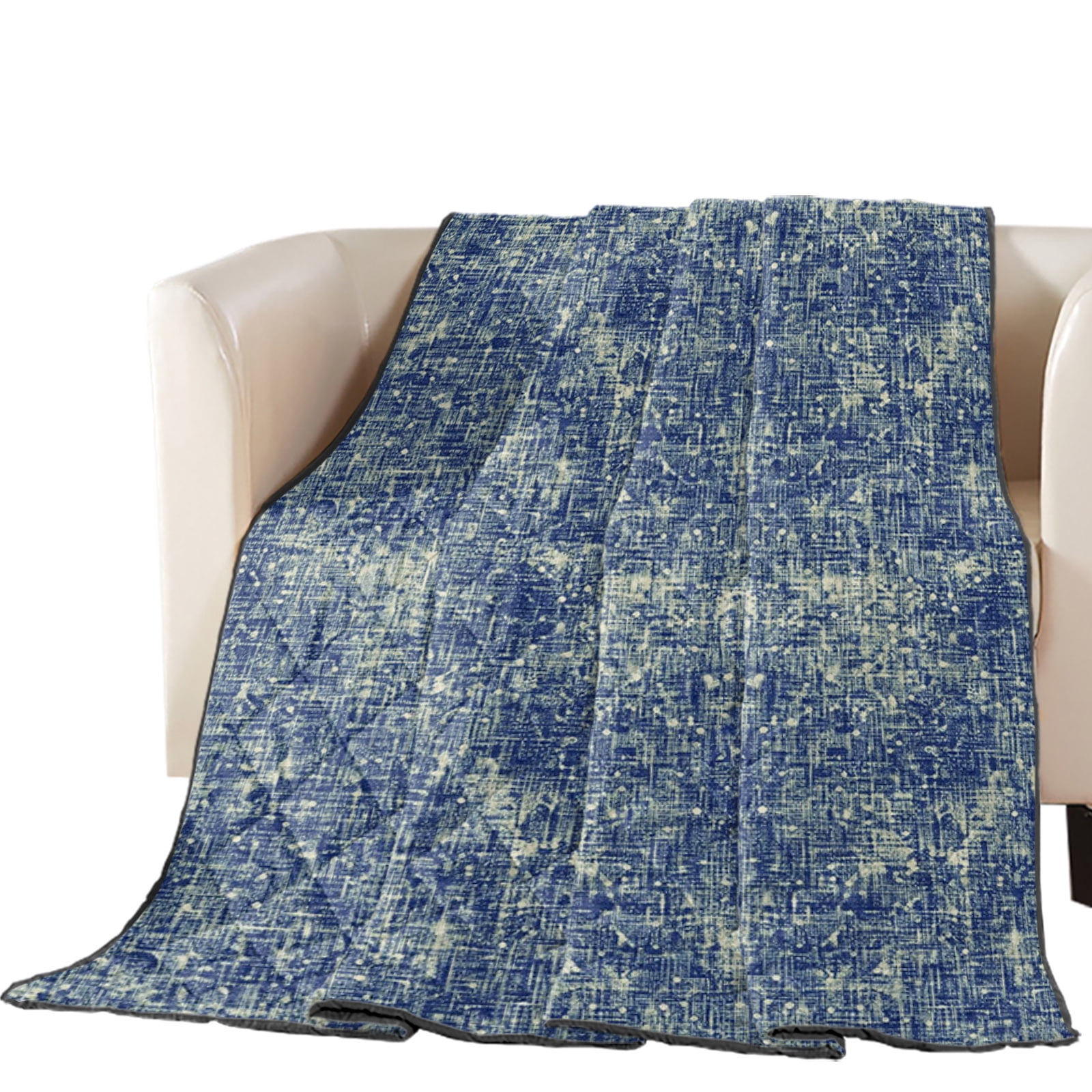 Blue Beige Textured Quilted Comforters Cooling Blanket Oversized King ...