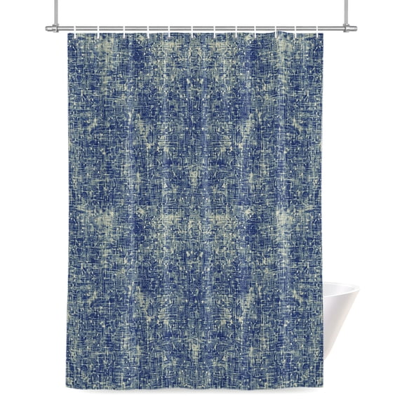Blue Beige Textured Shower Curtain, Vintage Rustic Abstract Minimalist ...